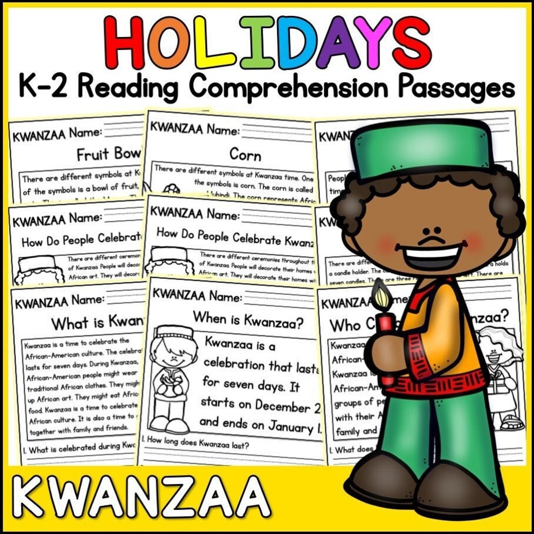 1st 2nd Grade Reading Comprehension | Kwanzaa Holidays Passages ...