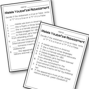 Malala Yousafzai Biography Unit Pack | 3-5 | Homeschool | Social ...