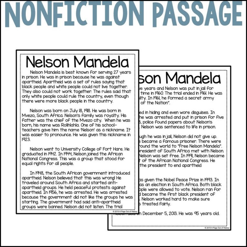 Nelson Mandela Biography Unit Pack | 3-5 | Homeschool | Social Studies ...