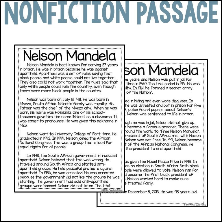Nelson Mandela Biography Unit Pack | 3-5 | Homeschool | Social Studies ...
