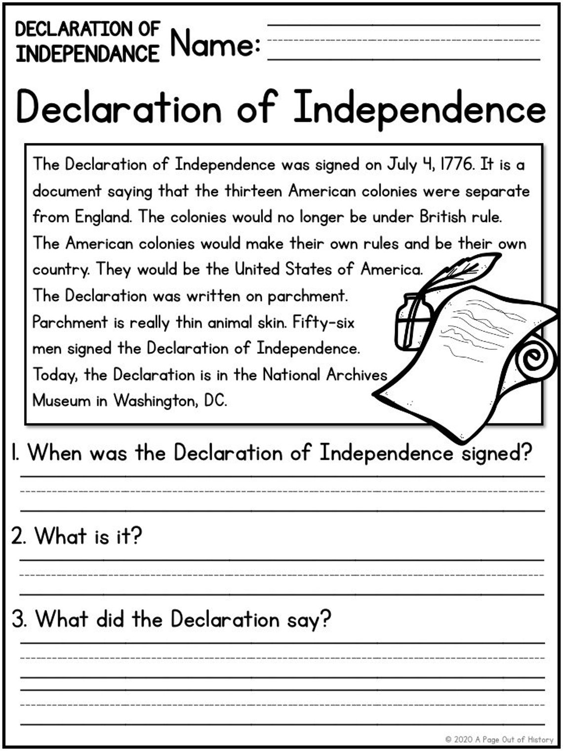 US Government K-2 Reading Comprehension Passages Bundle - Etsy