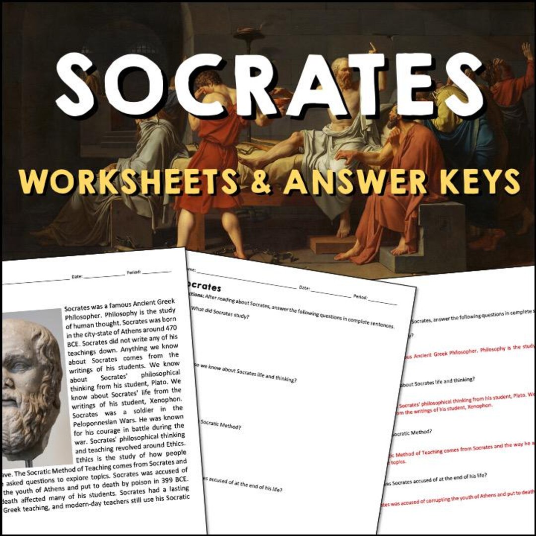 Socrates Ancient Greece Reading Comprehension Worksheets, History ...
