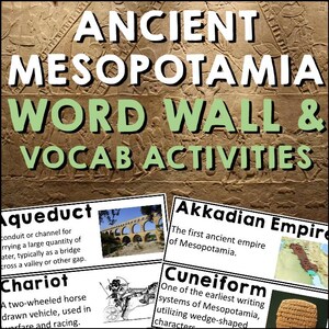 Ancient Mesopotamia Word Wall and Vocabulary Activities - Etsy