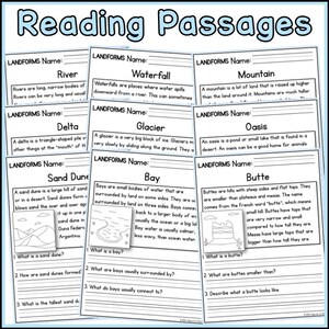 Landforms Reading Comprehension Passages | K-2 | Homeschool | Social ...