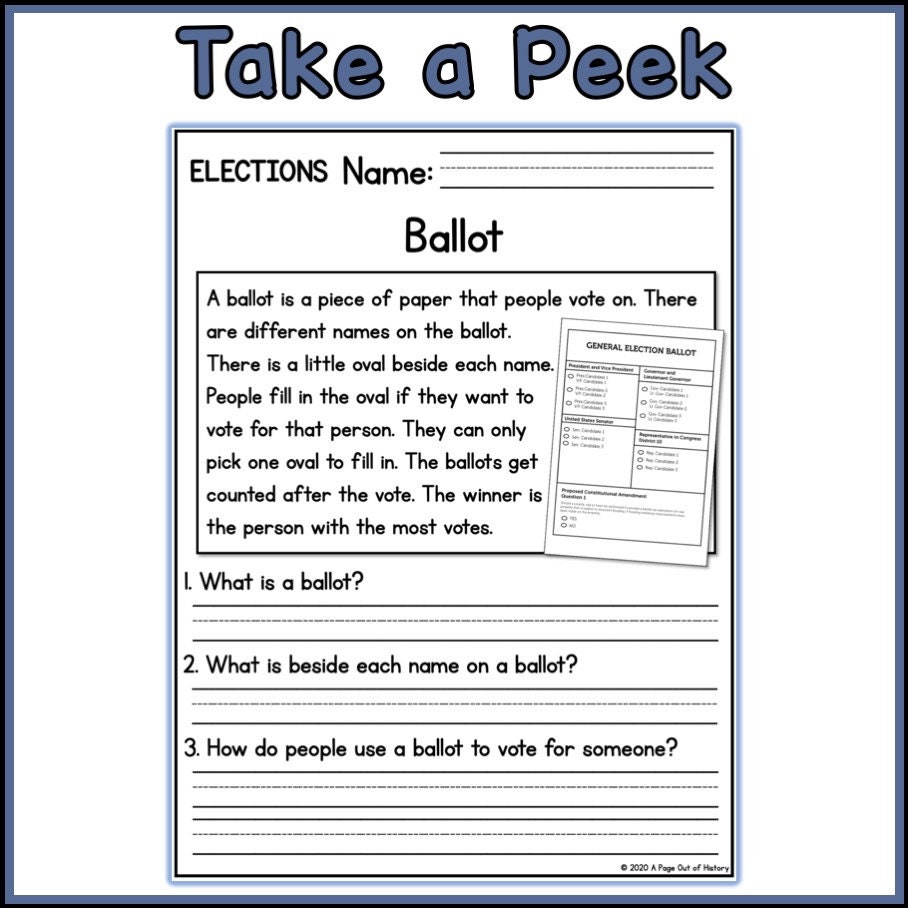 Election Worksheets For 2nd Grade A To Z Kids Stuff | Elections