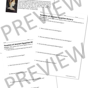 Timeline of Ancient Egyptian Kingdoms Reading Worksheets, Ancient ...
