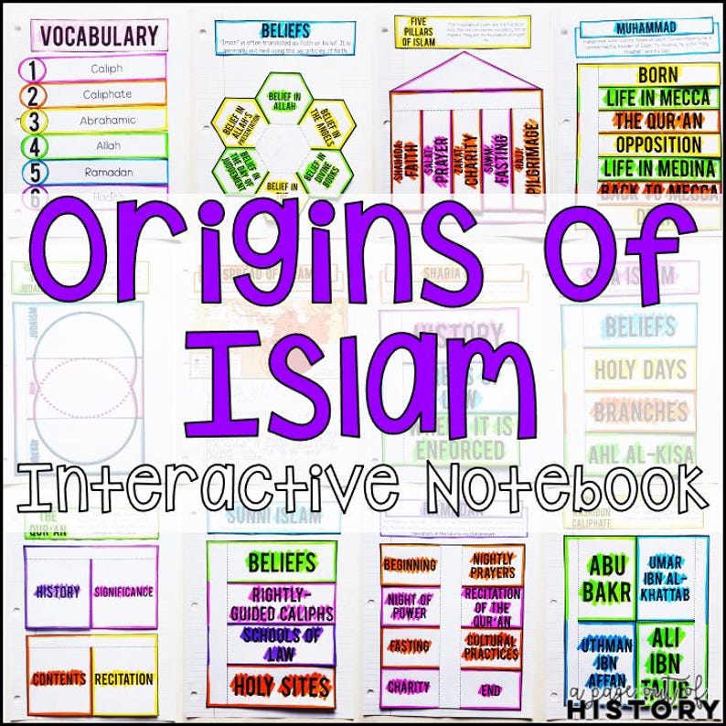 Origins of Islam Interactive Notebook Graphic Organizers World ...