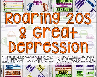 Roaring 20s and Great Depression Interactive Notebook, American History ...