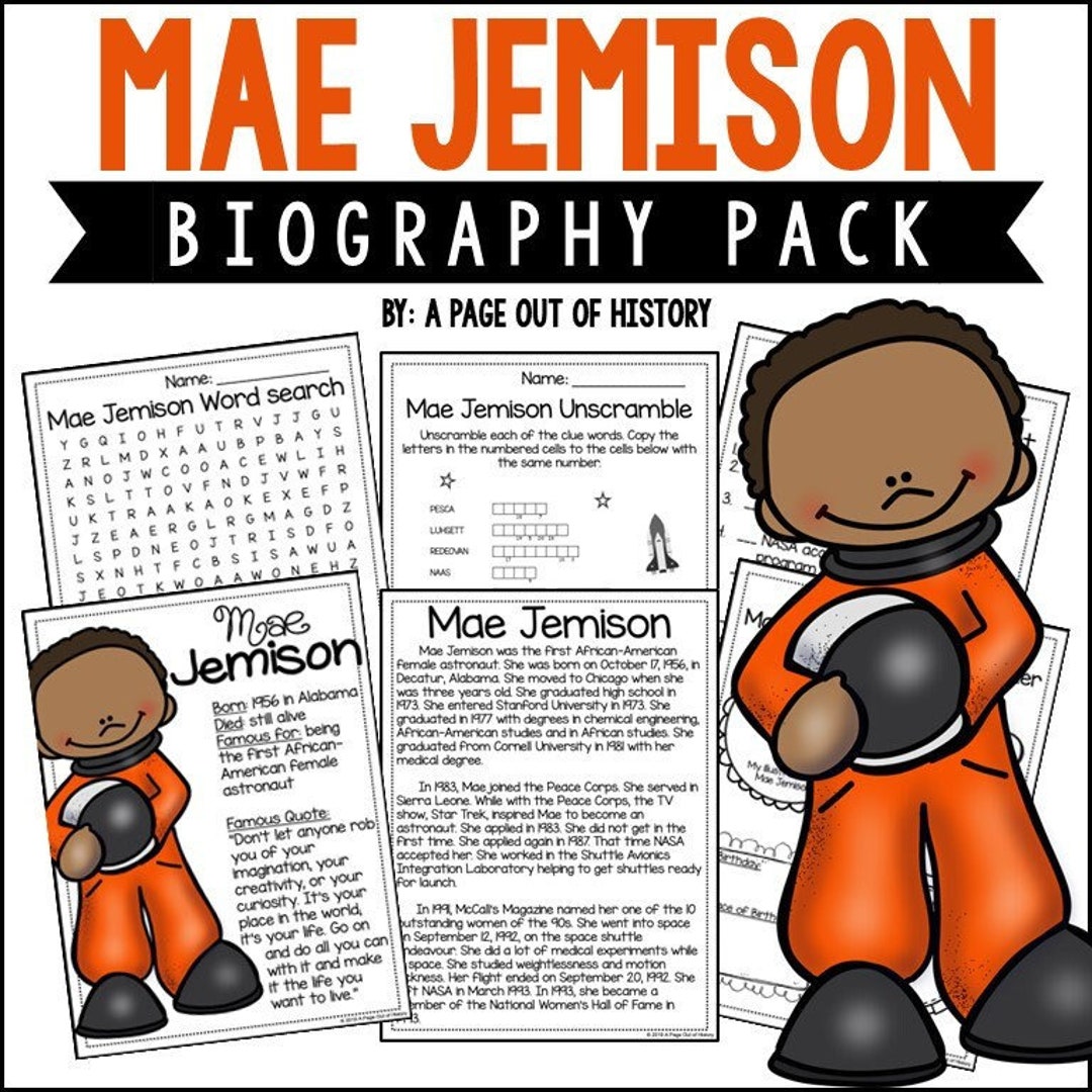 Mae Jemison Reading & Writing Biography Pack | Informational Text ...