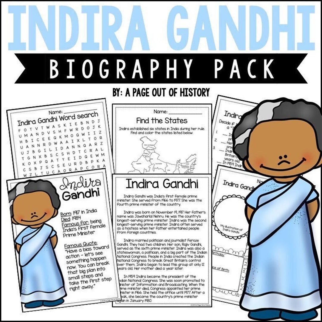Indira Gandhi Sirleaf Unit Pack | 3-5 | Homeschool | Social Studies ...