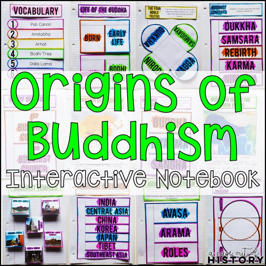 Origins of Buddhism Interactive Notebook Graphic Organizers World ...