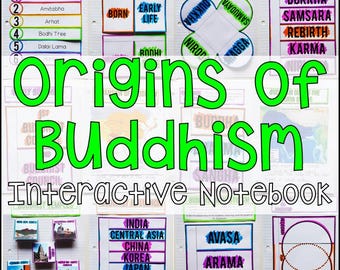 Origins of Buddhism Interactive Notebook, World Religion Lesson Plan ...