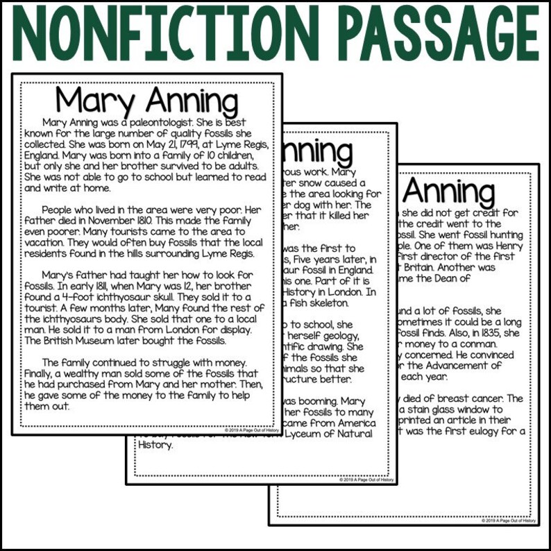 Mary Anning Biography Unit Pack | 3-5 | Homeschool | Social Studies ...