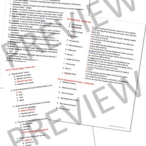 Ancient Mesopotamia Test and Answers, Educational Classroom Activities ...