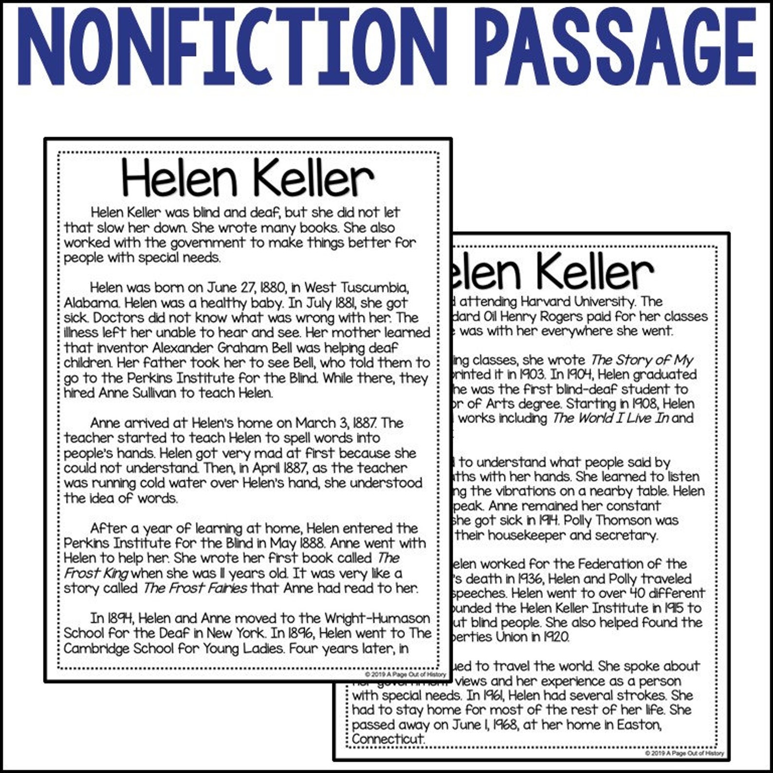 Helen Keller Biography Unit Pack | 3-5 | Homeschool | Social Studies ...