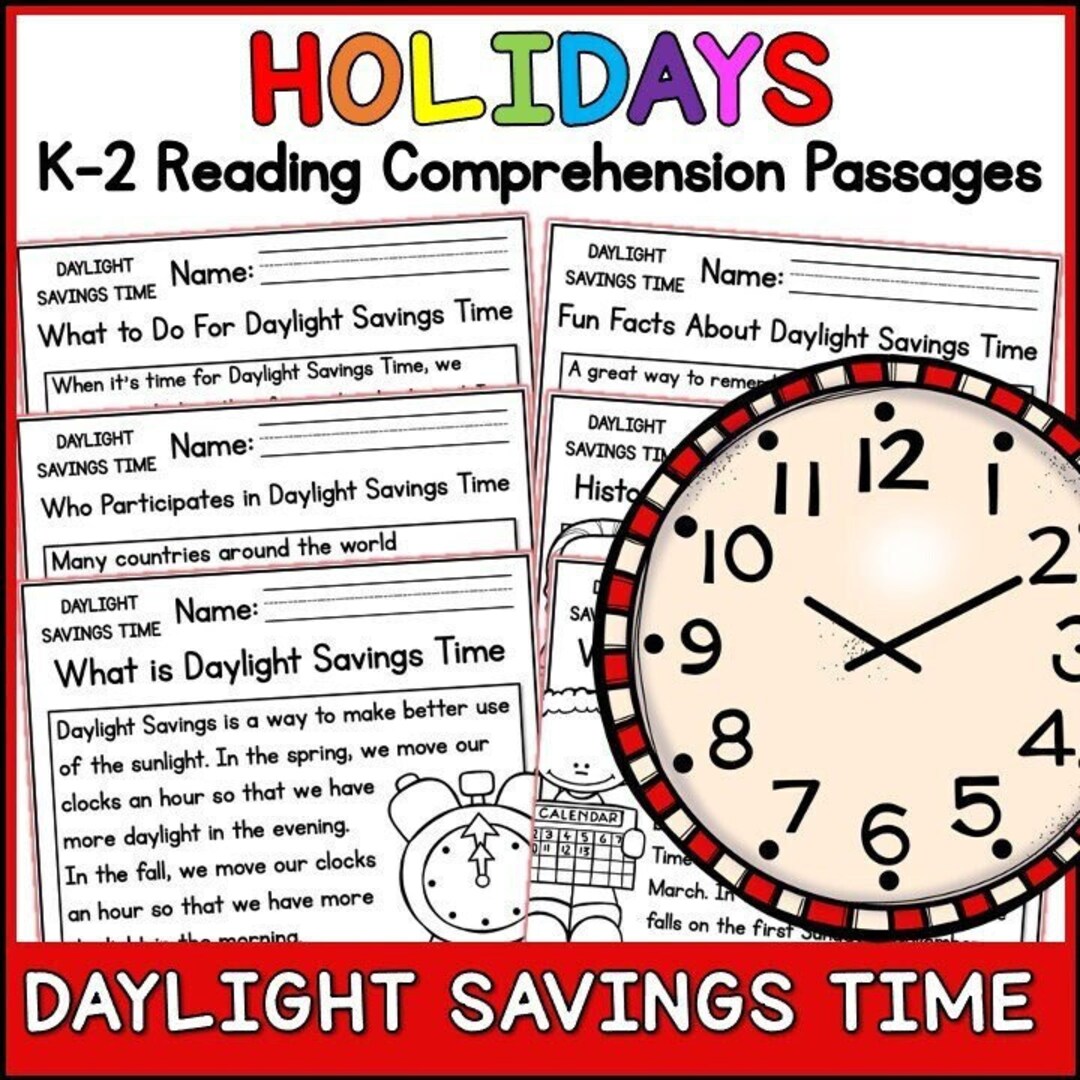 1st 2nd Grade Reading Comprehension | Daylight Savings Time Passages ...