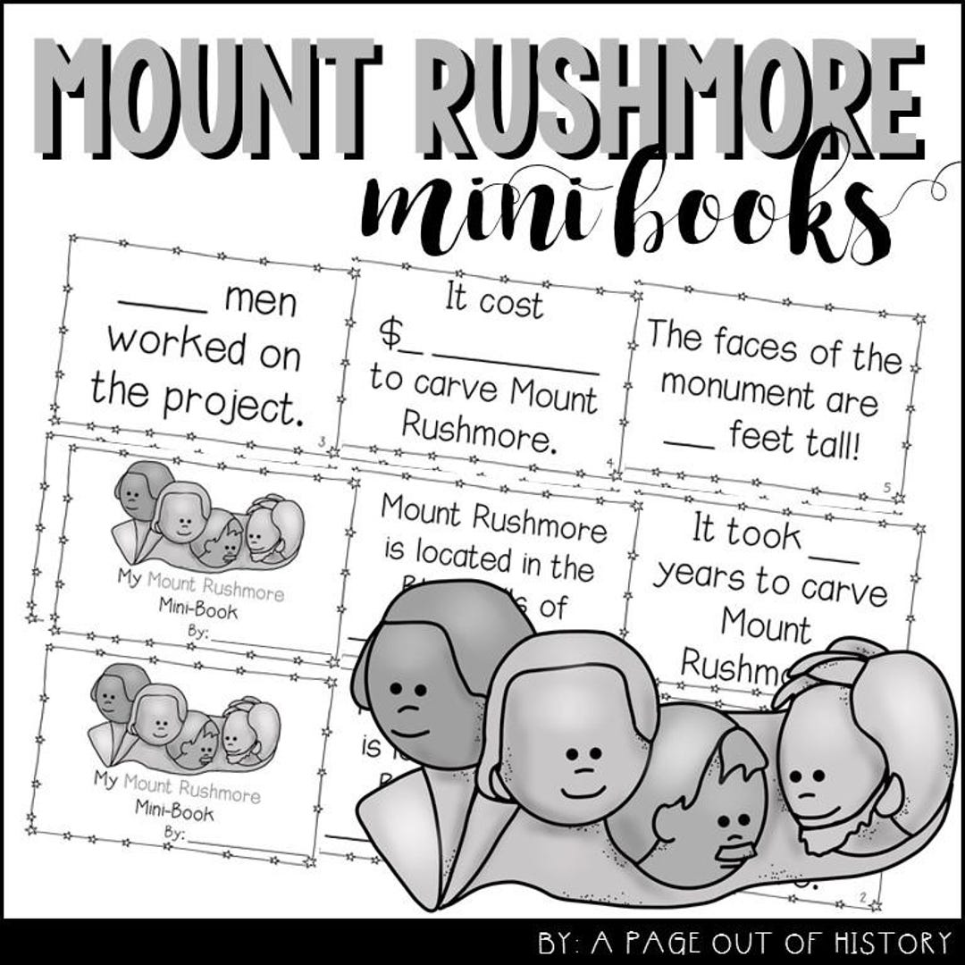 Mount Rushmore Mini Books for Social Studies, Reading Comprehension ...