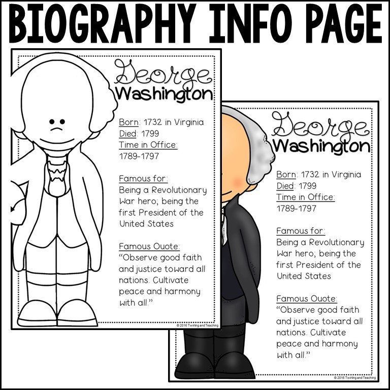 George Washington Biography Unit Pack | 3-5 | Homeschool | Social ...