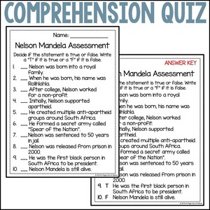 Nelson Mandela Biography Unit Pack | 3-5 | Homeschool | Social Studies ...