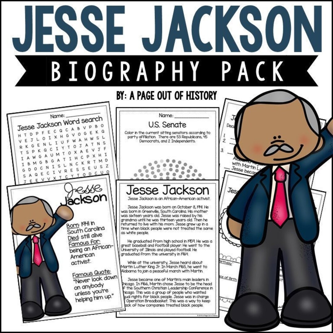 No Prep Printable Biography | Jesse Jackson Reading Passage, Timeline ...