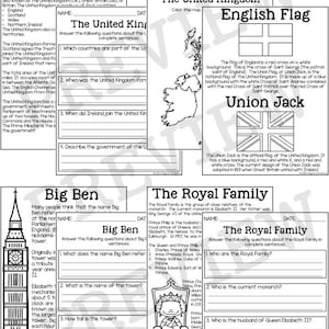 England Country Social Studies Complete Unit, World Geography Passages ...