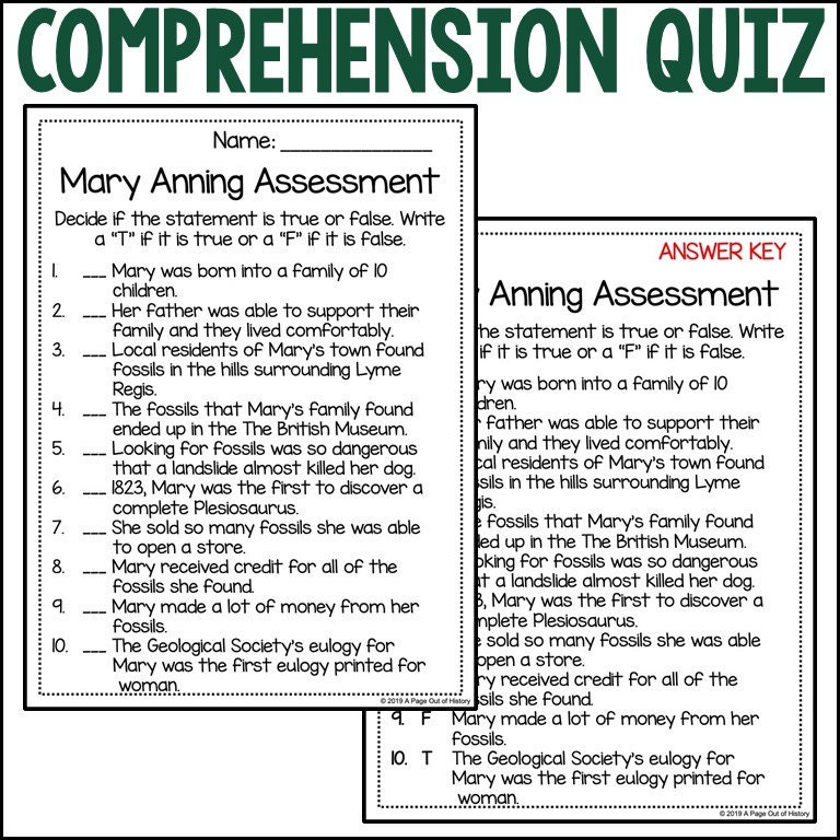 Mary Anning Biography Unit Pack 3-5 Homeschool Social Studies Printable ...