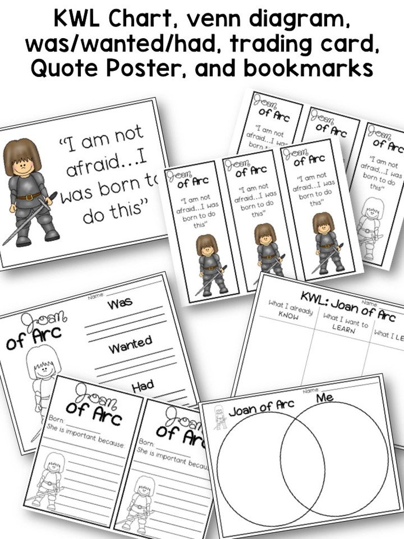 Joan of Arc Reading Comprehension Worksheets | Printable Biography ...