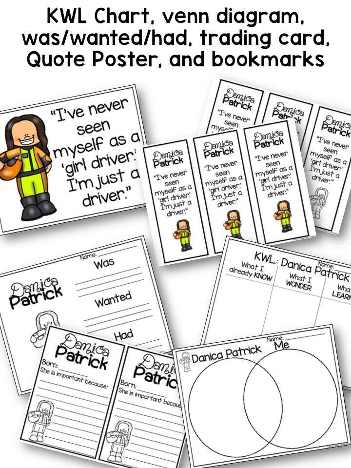 Danica Patrick Biography Unit Pack 3-5 Homeschool Social Studies ...