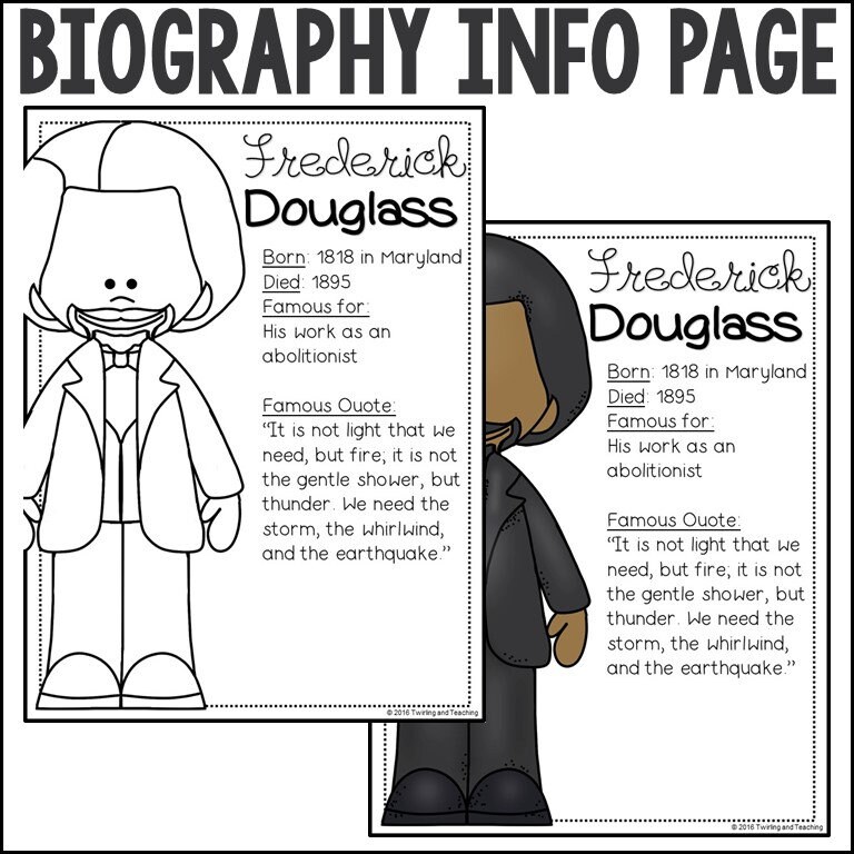 Frederick Douglass Biography Unit Pack | 3-5 | Homeschool | Social ...