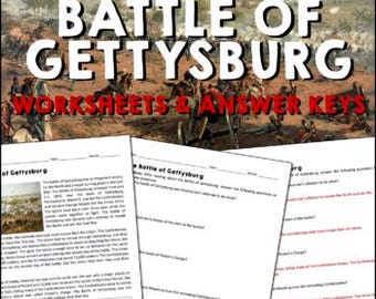 Battle of Gettysburg Civil War Reading Comprehension Worksheets ...