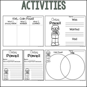 Colin Powell Biography Unit Pack | 3-5 | Homeschool | Social Studies ...