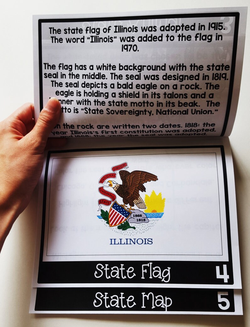 Illinois State Flip Book 3-5 Homeschool Social Studies Printable ...