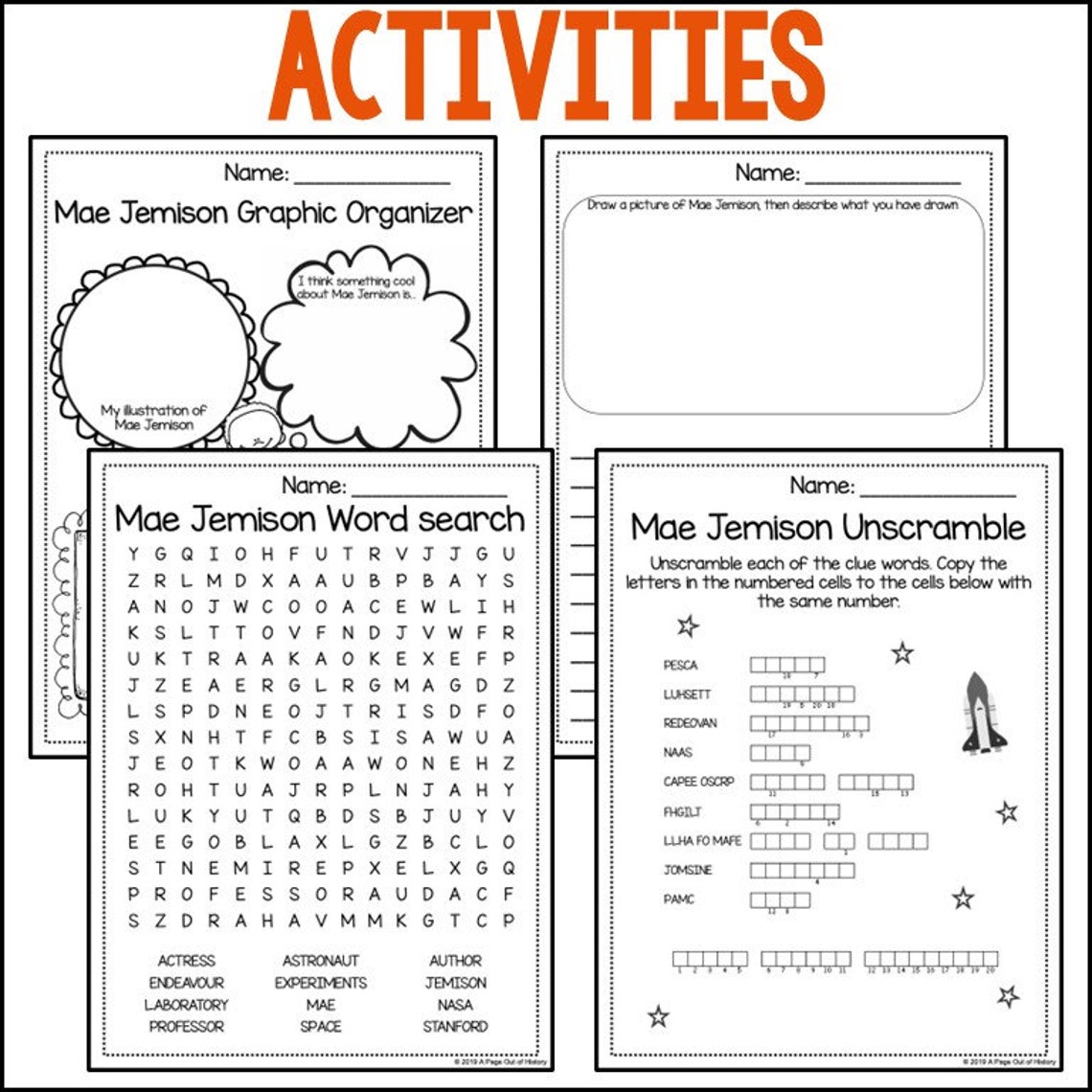 Mae Jemison Reading & Writing Biography Pack | Informational Text ...