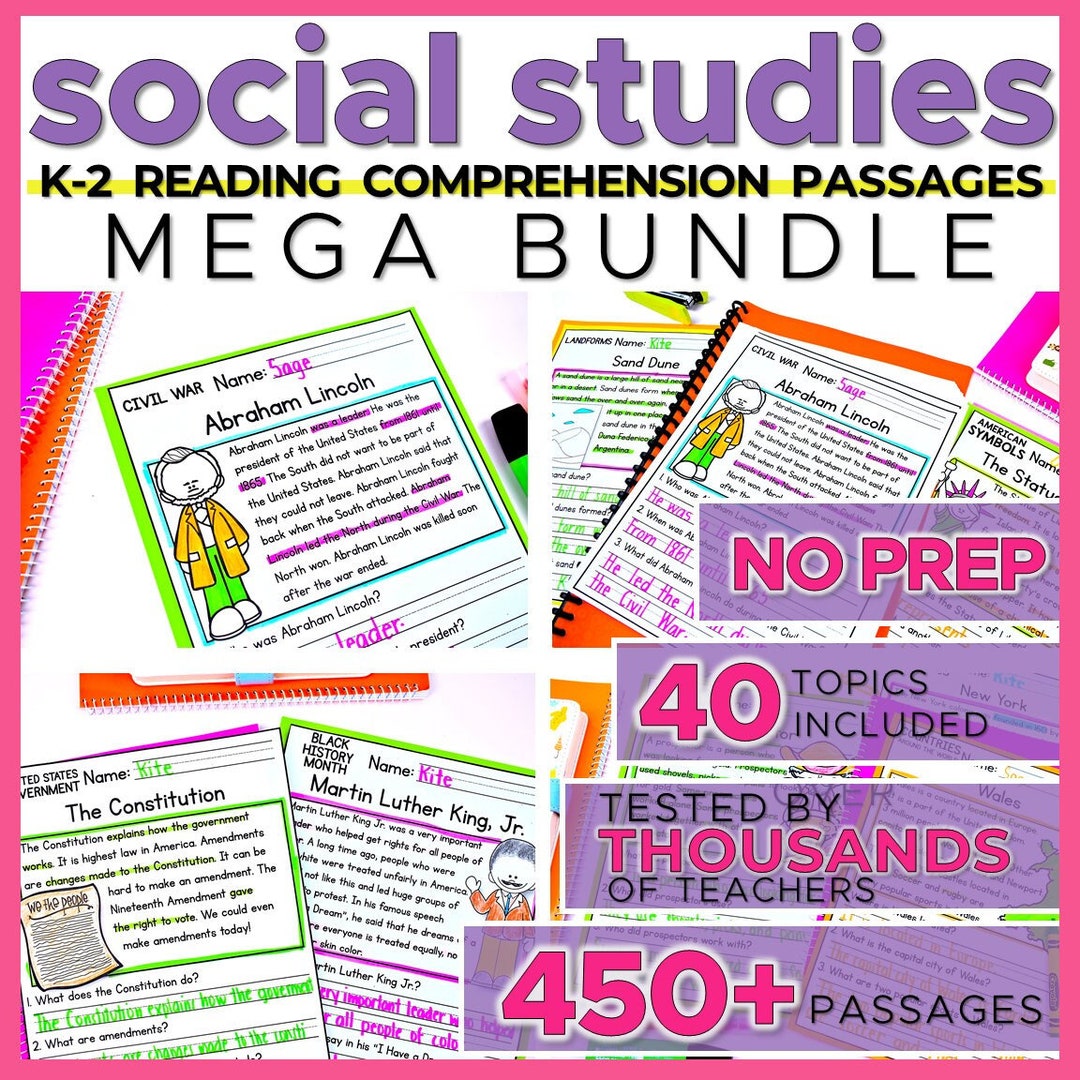Summer Reading Practice 1st 2nd Grade | Social Studies Mega Bundle ...