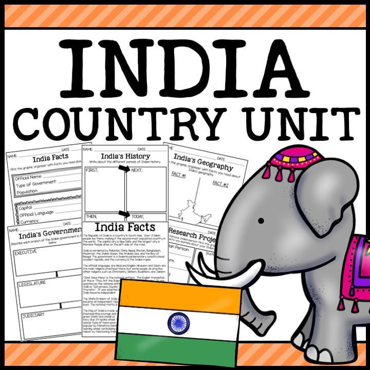 India Country Social Studies Complete Unit, Reading Passages ...