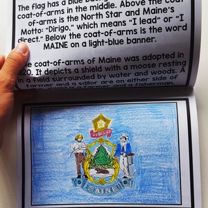 Maine 3rd-5th Grade State Lesson | Symbols, Map, Flag, Reading, Writing ...