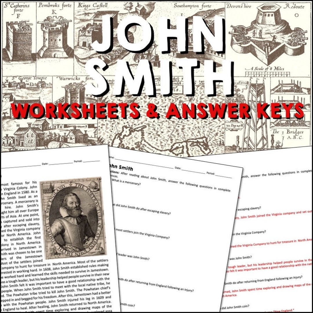 John Smith Reading Worksheets and Answer Keys | 6-12 | Homeschool ...