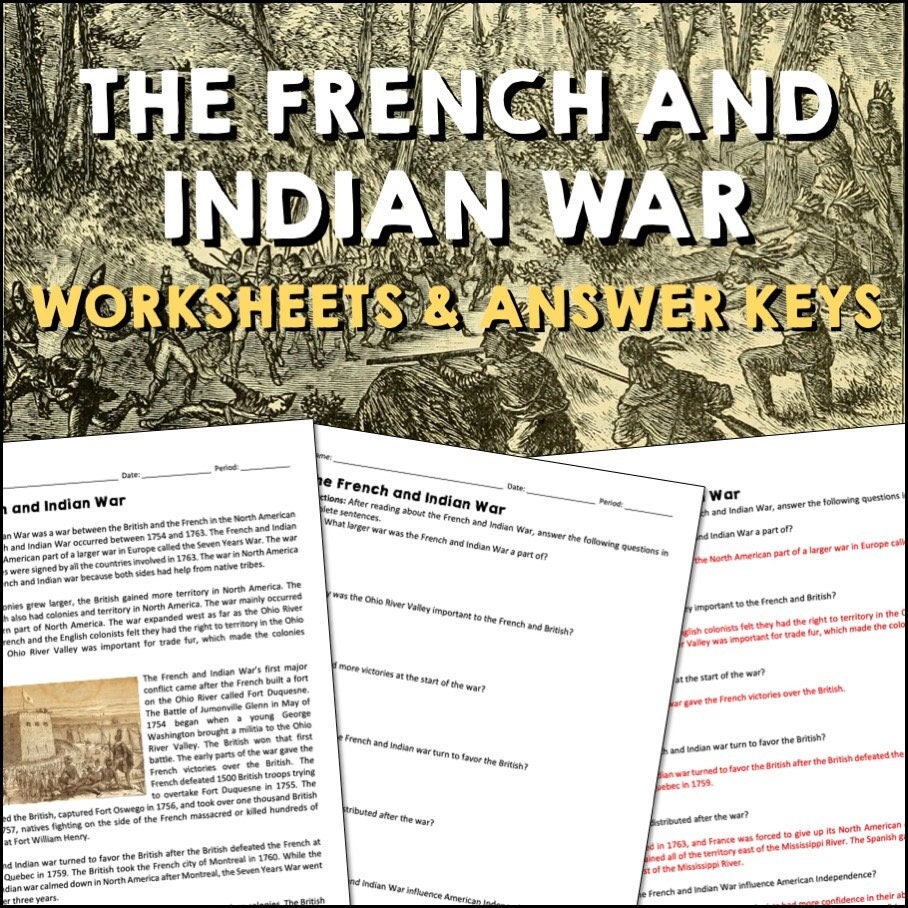 French and Indian War Reading Worksheets and Answer Keys | 6-12 ...