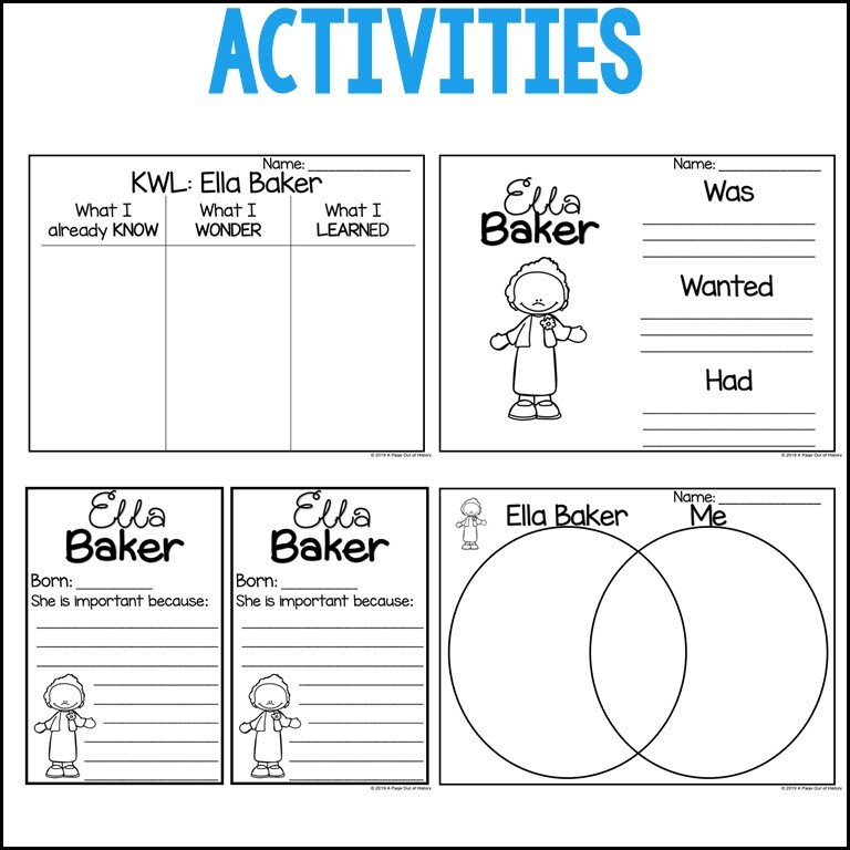 Ella Baker Biography Unit Pack | 3-5 | Homeschool | Social Studies ...