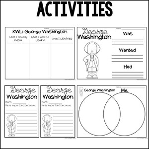 George Washington Biography Unit Pack | 3-5 | Homeschool | Social ...