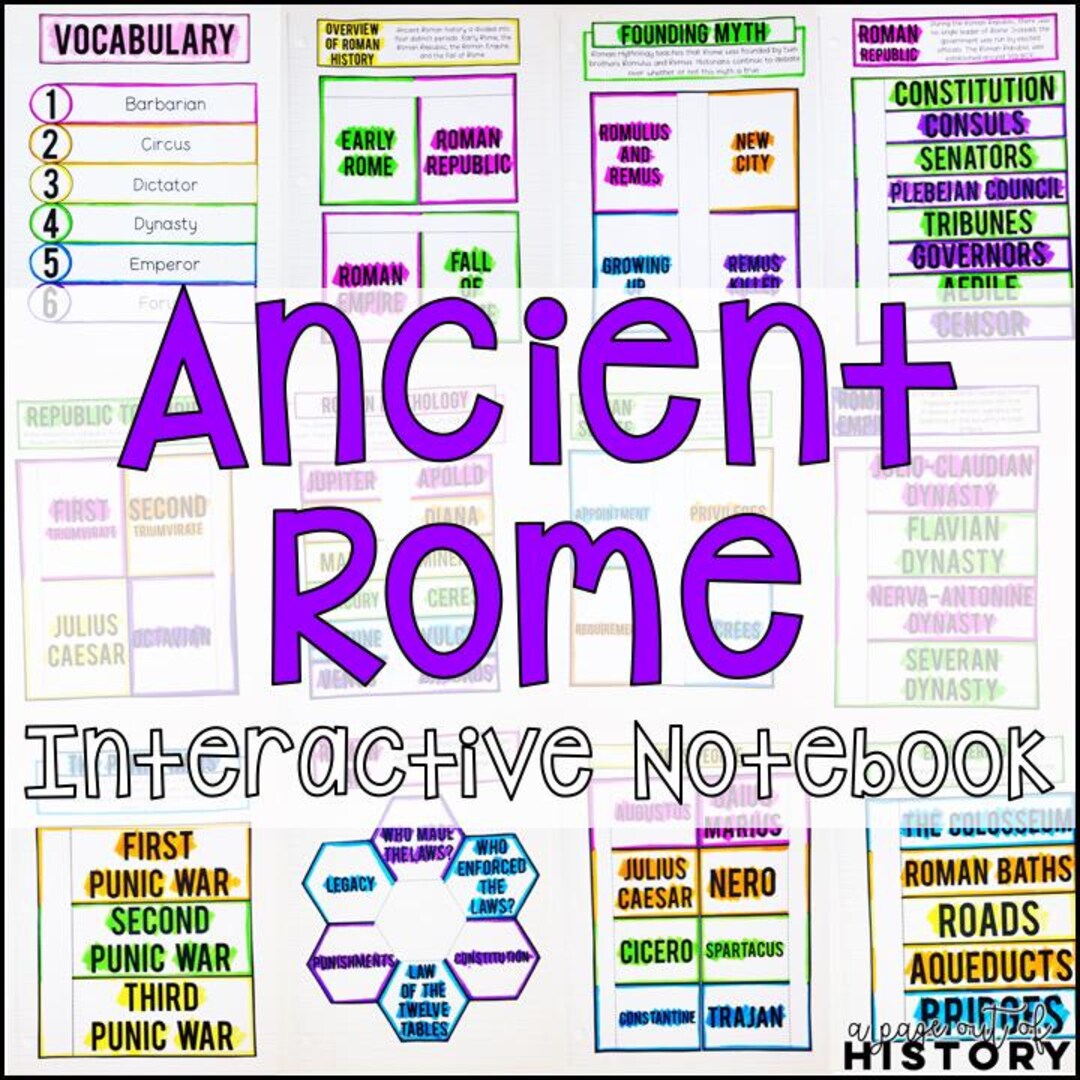 Ancient Rome Interactive Notebook Graphic Organizers Ancient World ...