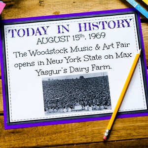 August Today in History Bell Ringers | 6-12 | Homeschool | American ...