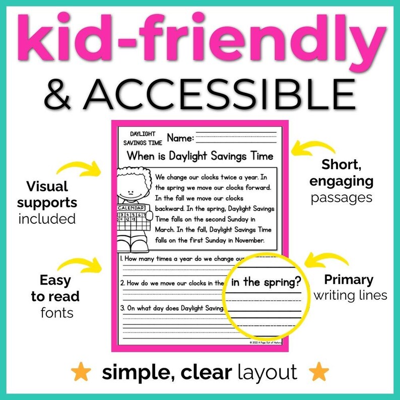 Daylight Saving Time Reading Comprehension Worksheets, Homeschool ...