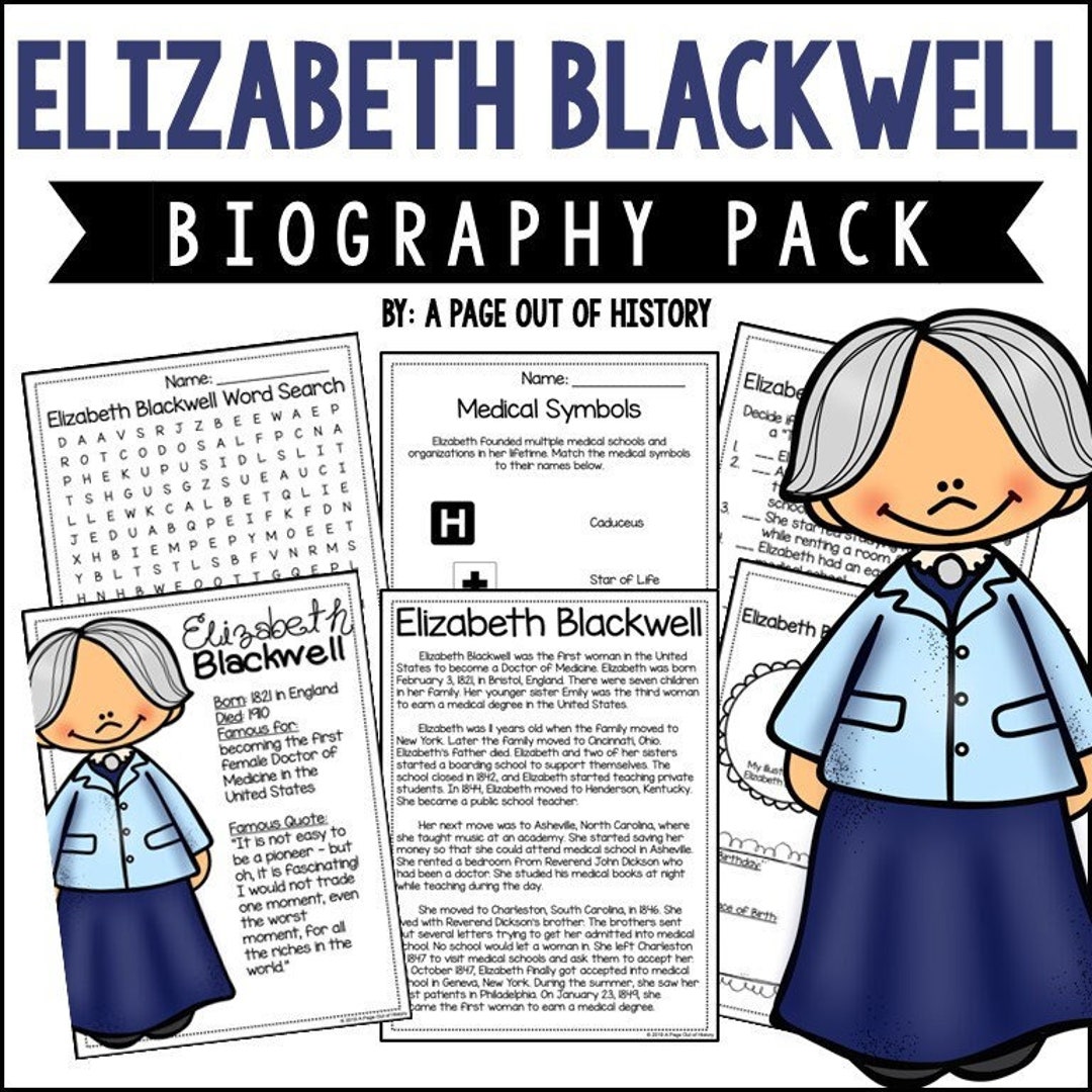 Elizabeth Blackwell Biography Unit Pack 3-5 Homeschool Social Studies ...
