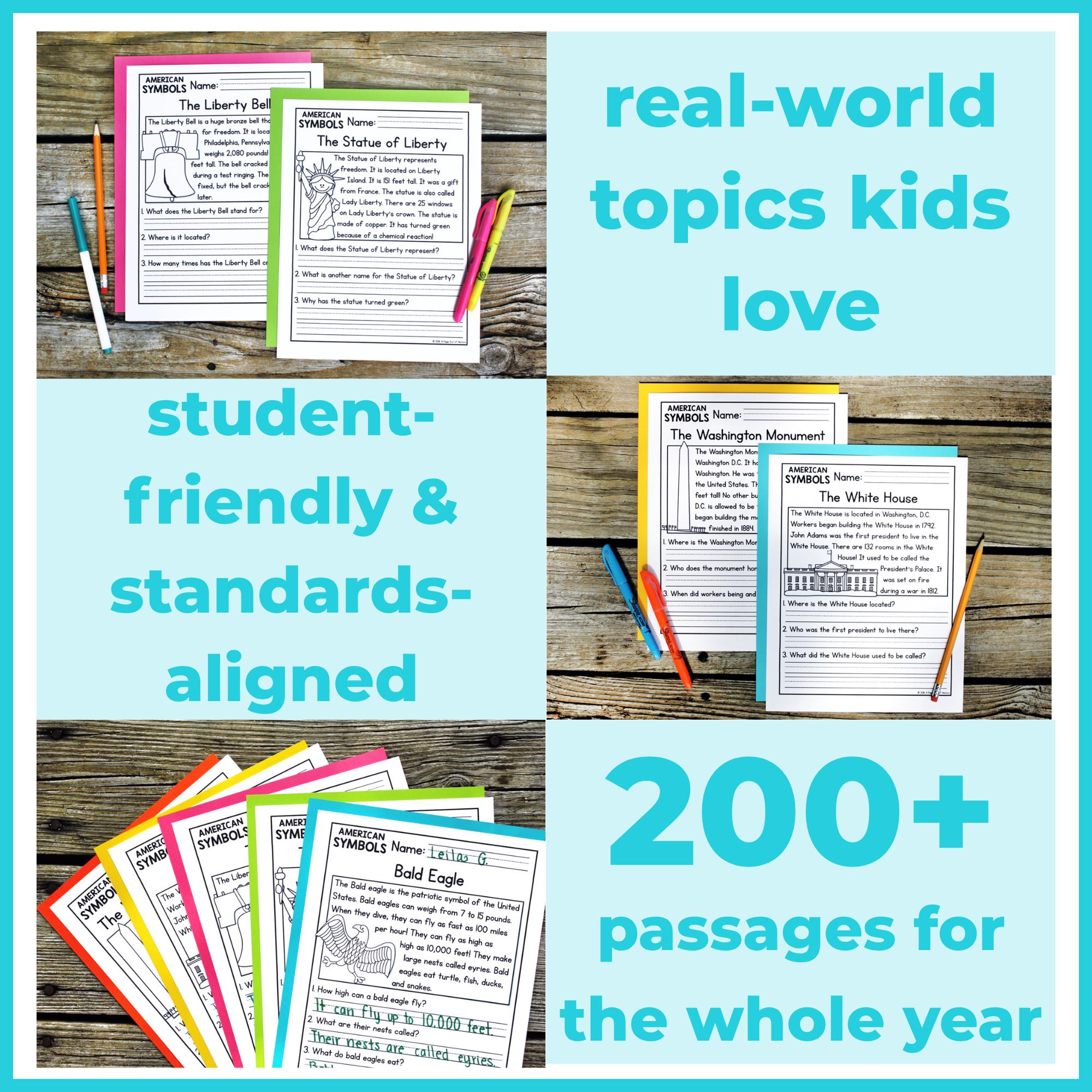 K-2 Summer Review Packet Printable, 240 Reading Comprehension Passages ...