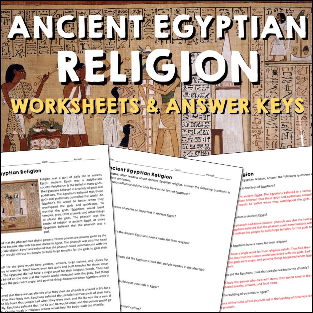 Ancient Egyptian Religion Reading Worksheets and Answer Keys - Etsy