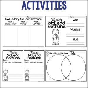 Mary Mcleod Bethune Biography Unit Pack 3-5 Homeschool Social Studies ...