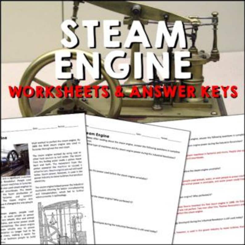 Steam Engine Industrial Revolution Reading Worksheet, Passages for ...