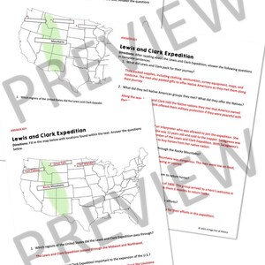 Lewis and Clark Expedition Early American Republic Reading Worksheets ...