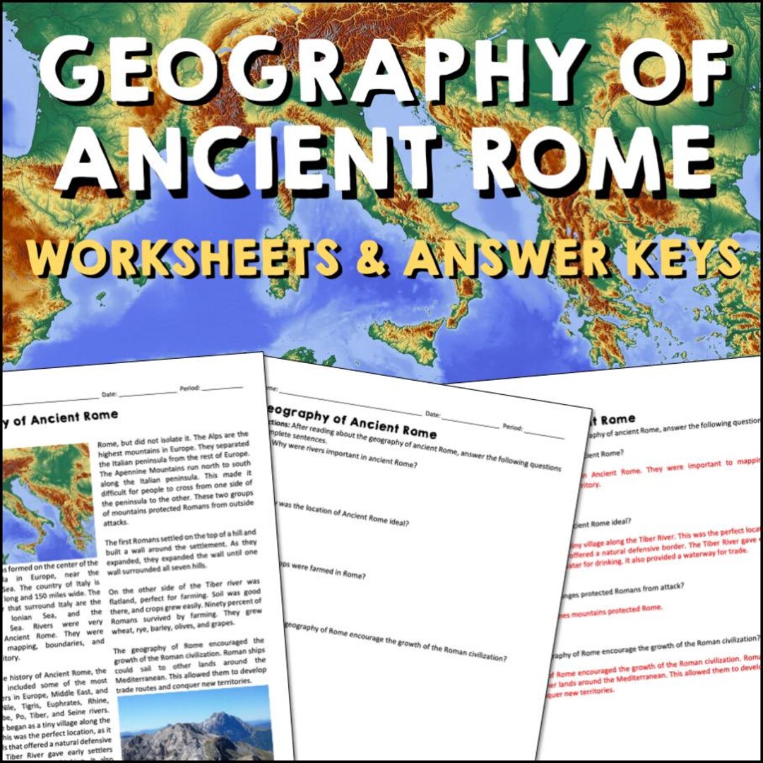 Geography of Ancient Rome Reading Worksheets and Answer Keys - Etsy